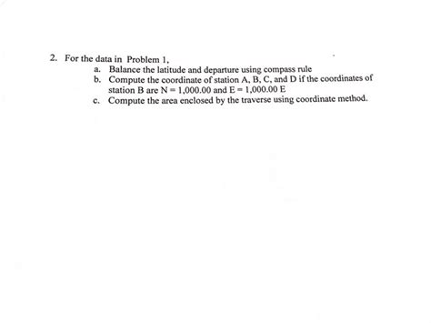 solved for the data in problem determine the following in