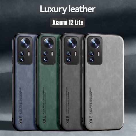Jual Case Xiaomi Mi 12 Lite 5G Leather Magnetic Suede Casing Tekstur Kulit Domba Halus Hybrid