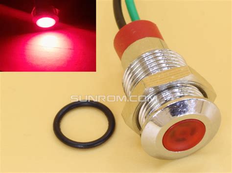 Red 10mm 110 220v Ac Panel Mount Indicator Led With 15cm Wire 8002