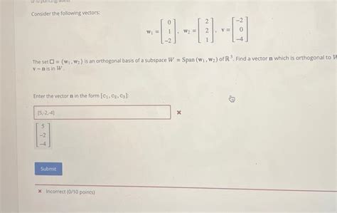 Solved Consider The Following Vectors Chegg