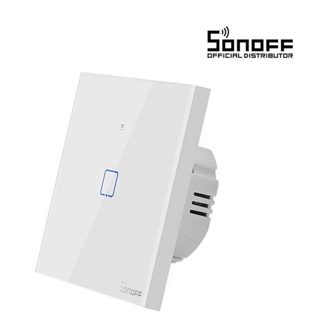 Χωνευτός Διακόπτης Τοίχου Wi Fi για Έλεγχο Φωτισμού με Πλαίσιο και Ένα Πλήκτρο Αφής Φωτιζόμενος