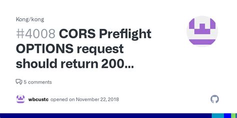 CORS Preflight OPTIONS Request Should Return Instead Of Issue Kong Kong GitHub