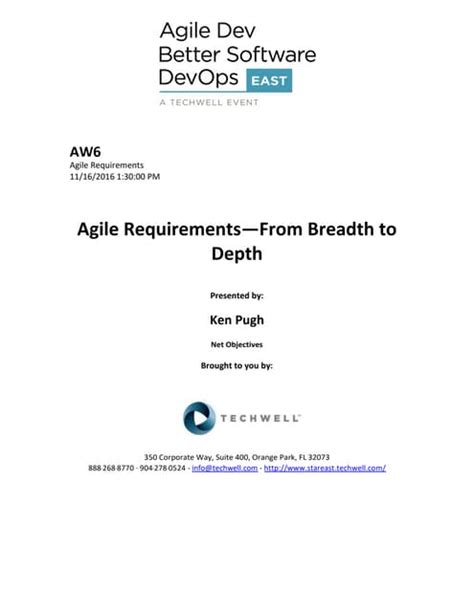 Agile Requirements—from Breadth To Depth Pdf