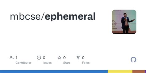 GitHub Mbcse Ephemeral