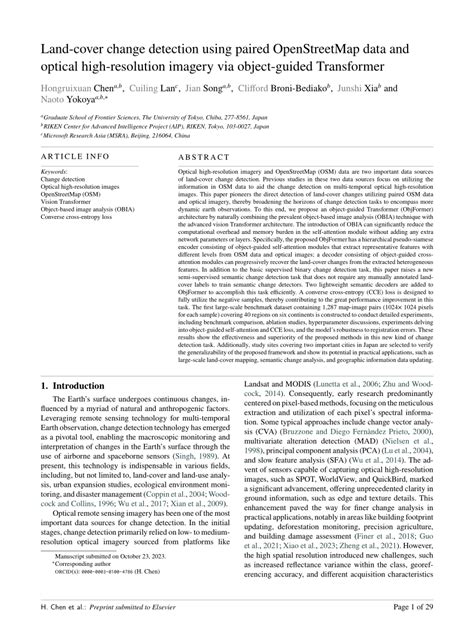 PDF Land Cover Change Detection Using Paired OpenStreetMap Data And Optical High Resolution