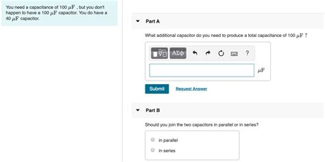 Solved You Need A Capacitance Of 100 Uf But You Dont