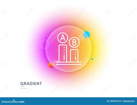 Ab Testing Line Icon Ui Test Chart Sign Gradient Blur Button Vector