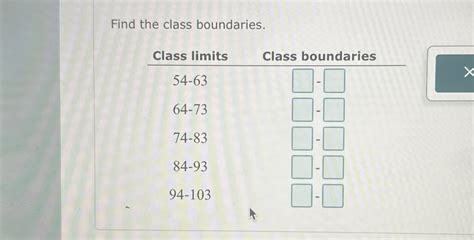 Solved Find The Class Boundariestable Class Limitsclass
