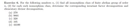 solved exercise 6 for the following numbers n 1 find all