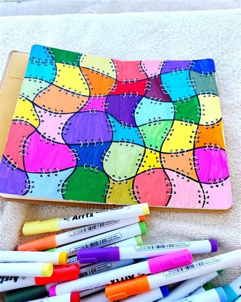 Patchwork Pattern Drawing In 2024 Doodle Art Designs Easy Doodle Art