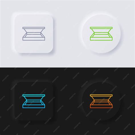 피자 상자 아이콘 웹 디자인 응용 프로그램 Ui 등을 위한 여러 가지 색상의 뉴모피즘 버튼 소프트 Ui 디자인 설정 아이콘 버튼 벡터 프리미엄 벡터