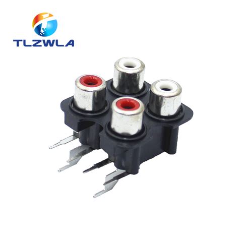 【beyondshop】5pcs 246 Hole Rca Female Stereo Audio Jack Av Socket