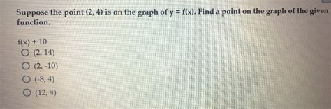 Solved Suppose The Point 24 Is On The Graph Of Y Fx