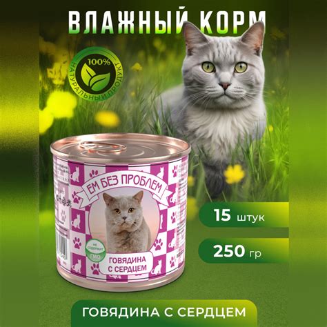 Корм влажный "Ем без проблем" в банках, консервы для кошек премиум ...