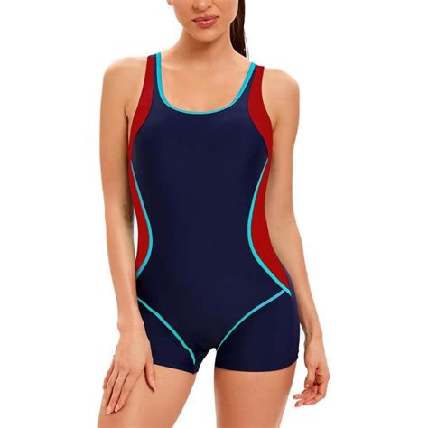 Idopip Women One Piece Swimsuit Racerback Athletic Bathing Suit Tummy