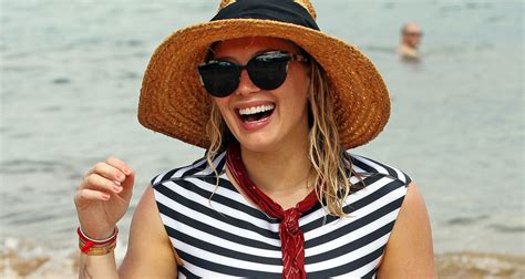 Hilary Duff Gets Nautical In Two Piece Bathing Suit During Hawaii Vacay Bikini Hilary Duff