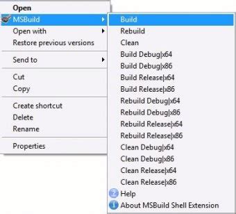 MSBuild Shell Extension Download It Lets You Build NET Projects Without Ever Opening
