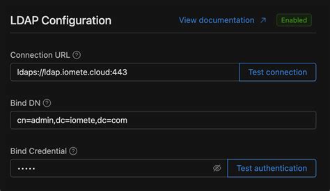 ldap configuration iomete