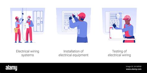 Engineering Infrastructure Isolated Concept Vector Illustration Set Electrical Wiring Systems