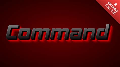 command red light text effect generator