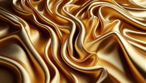 Gold Silk Fabric Folds Abstract Representation Of Flowing Gold Stock Illustration Illustration