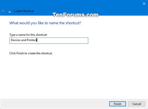 Create Devices And Printers Shortcut In Windows Tutorials