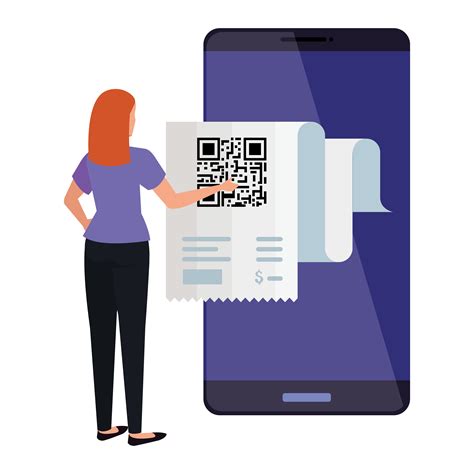 Businesswoman And Smartphone Device With Scan Code Qr 1906308 Vector