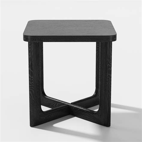 Aydan 24 In Walnut Color Square Solid Wood Oak Coffee Table Side Table