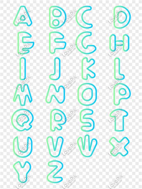 26 ตัวอักษรกลวงน่ารักสไตล์ Png สำหรับการดาวน์โหลดฟรี Lovepik