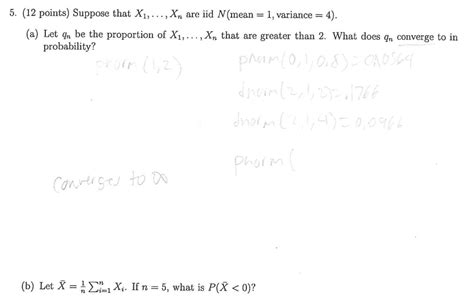solved 5 12 points suppose that x1 … xn are iid n mean