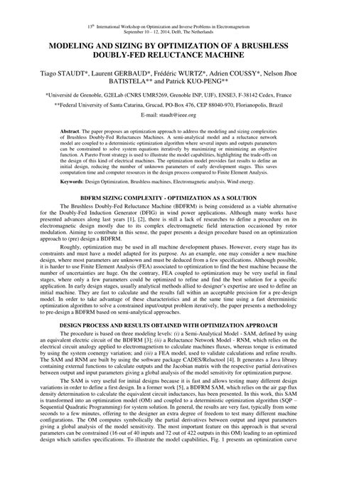 Pdf Modeling And Sizing By Optimization Of A Brushless Doubly Fed Reluctance Machine