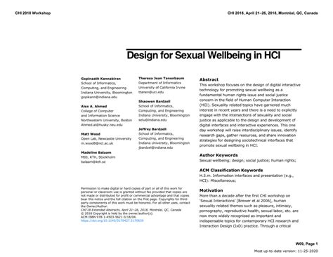 PDF Design For Sexual Wellbeing In HCI