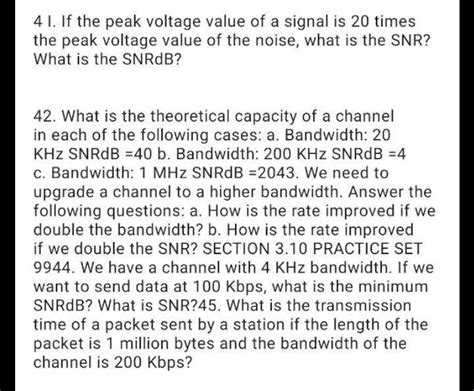 4 I If The Peak Voltage Value Of A Signal Is 20 Times The Peak Voltage
