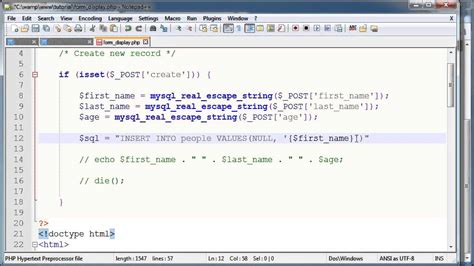 php basics add new record youtube