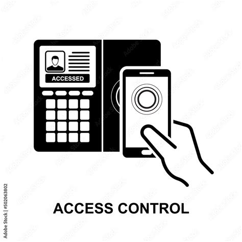Mobile Access Control Icon Isolated On White Background Vector Illustration Stock Vector