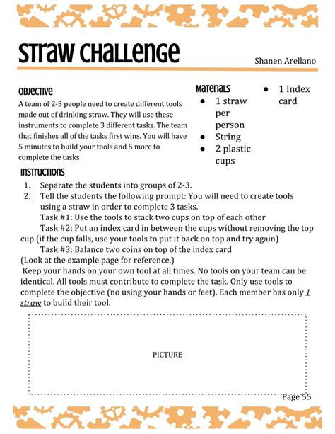 Straw Challenge Kealakehe Stem Activities