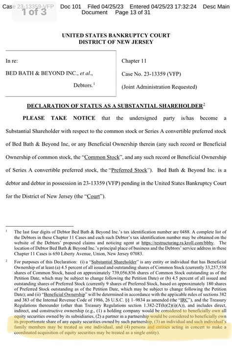 Declaration Of Status As A Substantial Shareholder R Otcinvesting
