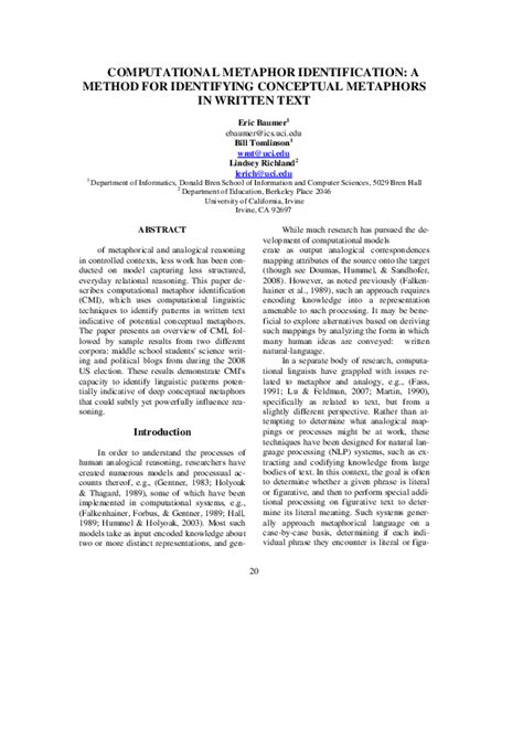 pdf computational metaphor identification a method for identifying