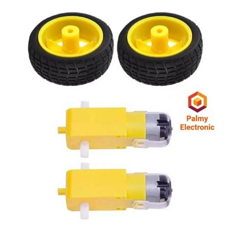 Jual DC Motor Gearbox Dengan Roda Motor Saja Kab Madiun Palmy Electronic Tokopedia