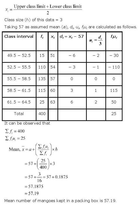 Ncert Solutions Class 14 Statistics Exercise 14 1