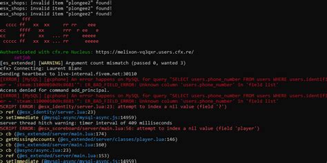 Mysql Errors In Console Esesx Cfxre Community