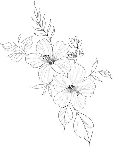 Pin On Tattoo Flower Drawing Cute Tattoos Hawaiian Flower Tattoos