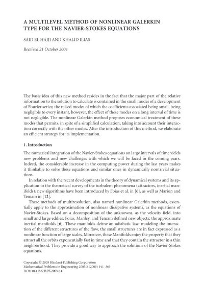 A Multilevel Method Of Nonlinear Galerkin Type For The Navier Stokes Equations