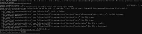 Errortorchdistributedelasticmultiprocessingapifailed Exitcode