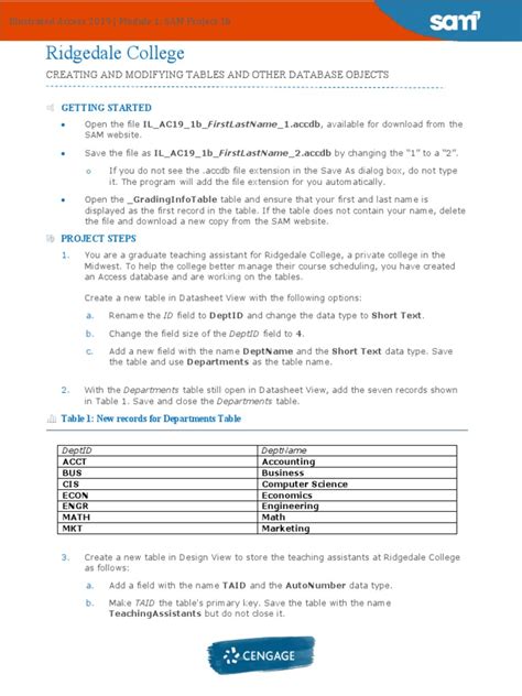 Illustrated Access 2019 Sam Project 1b Pdf Computer File Databases