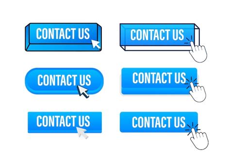 Premium Vector Contact Us Button With Pointer Clicking Contact Us Web Buttons Set User