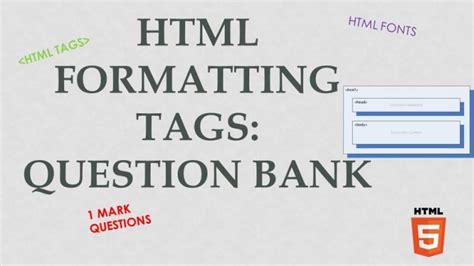 HTML Formatting Tags Question Bank Simply Coding