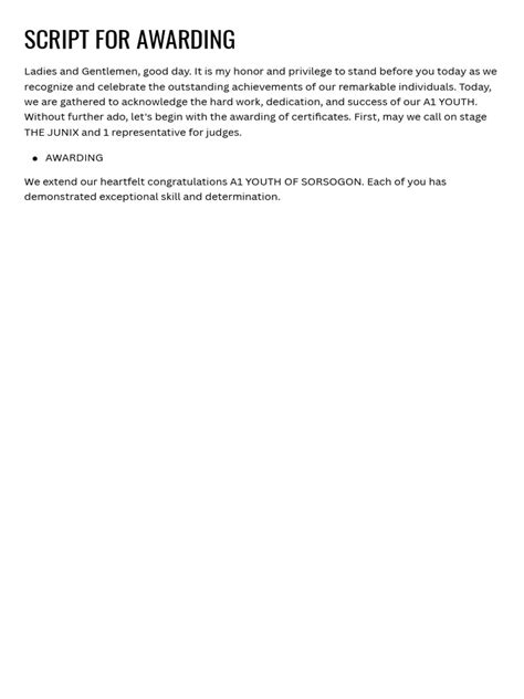 Script For Awarding Pdf