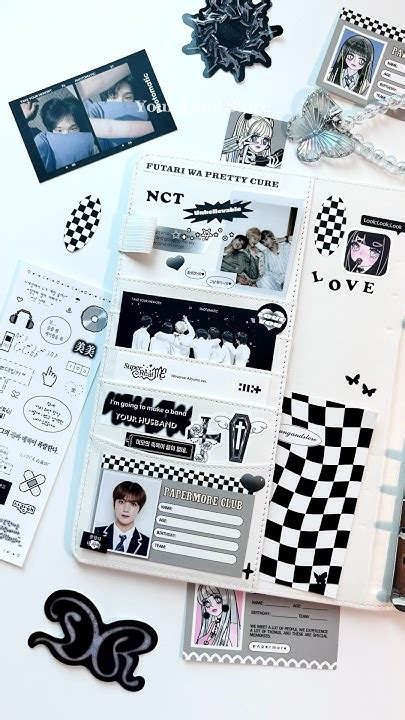 무채색 느낌으로 폭신한 화이트 마카롱 바인더 꾸미기 스티커로 꾸미니 너무 이쁜 것 같죠🫶🏻🤍🖤 Kpop Ive 포카포장 덕질 포카포장 바인더 바인더꾸미기