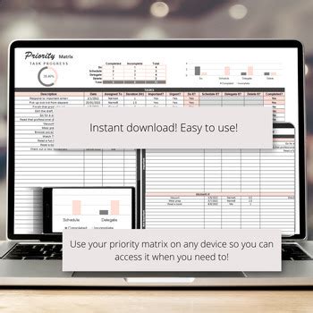 Priority Matrix Excel Spreadsheet With Due Dates Assign And Durations
